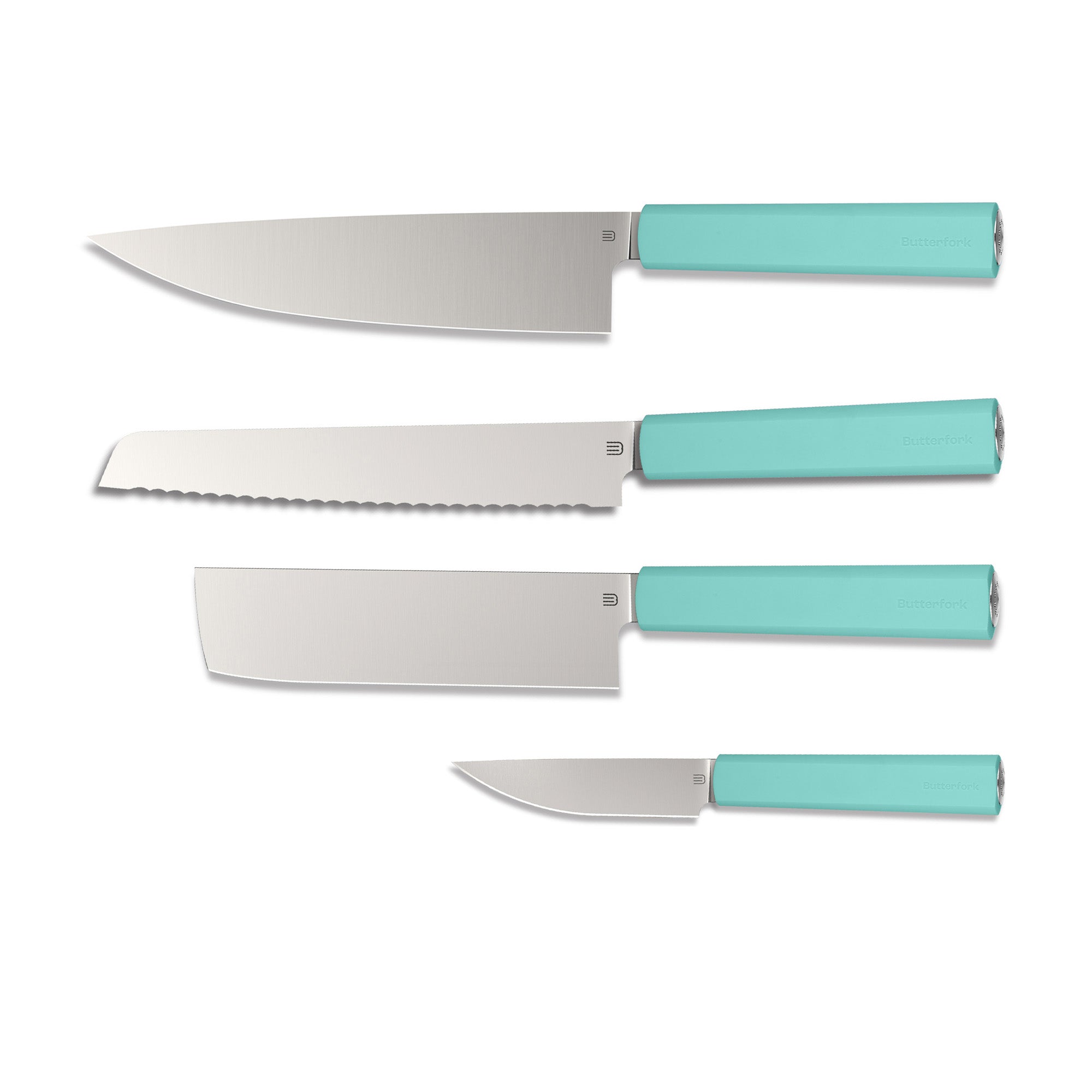 Butterfork Purest Knives Set- Turquoise Green, Premium 4 Knives
